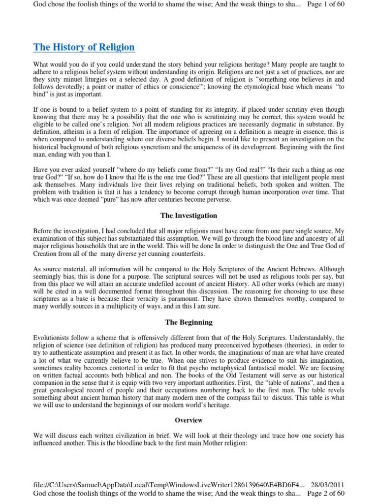 History of Religion - 1 PDF | PDF | Assyria | Babylonia