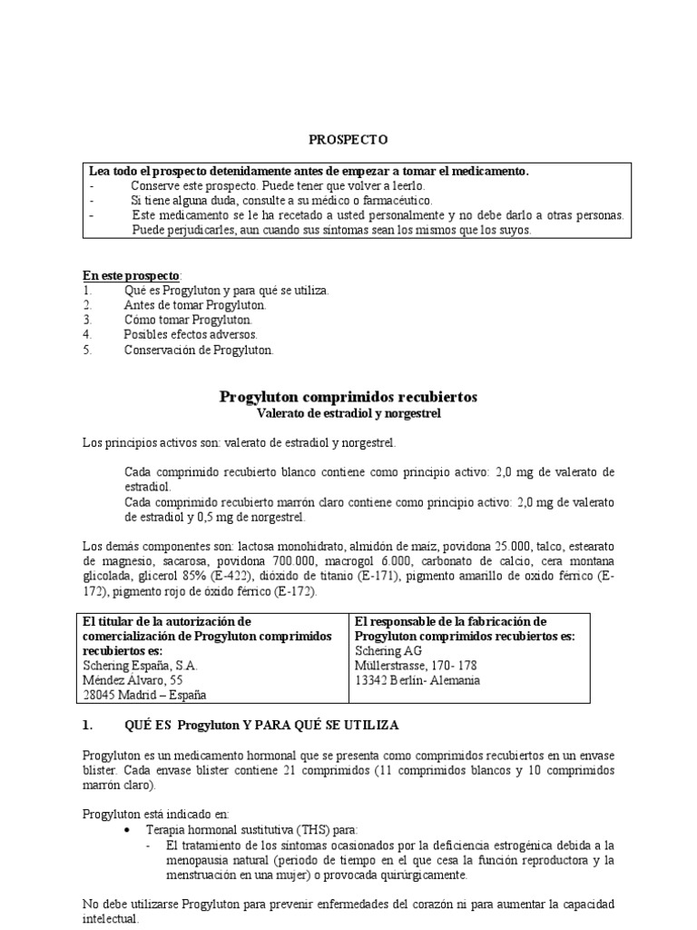 Guía de Uso de Progyluton | PDF | El embarazo | Trombo
