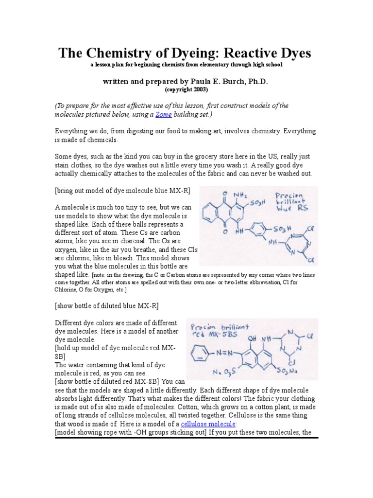 The Chemistry of Dyeing | PDF | Dye | Fibers