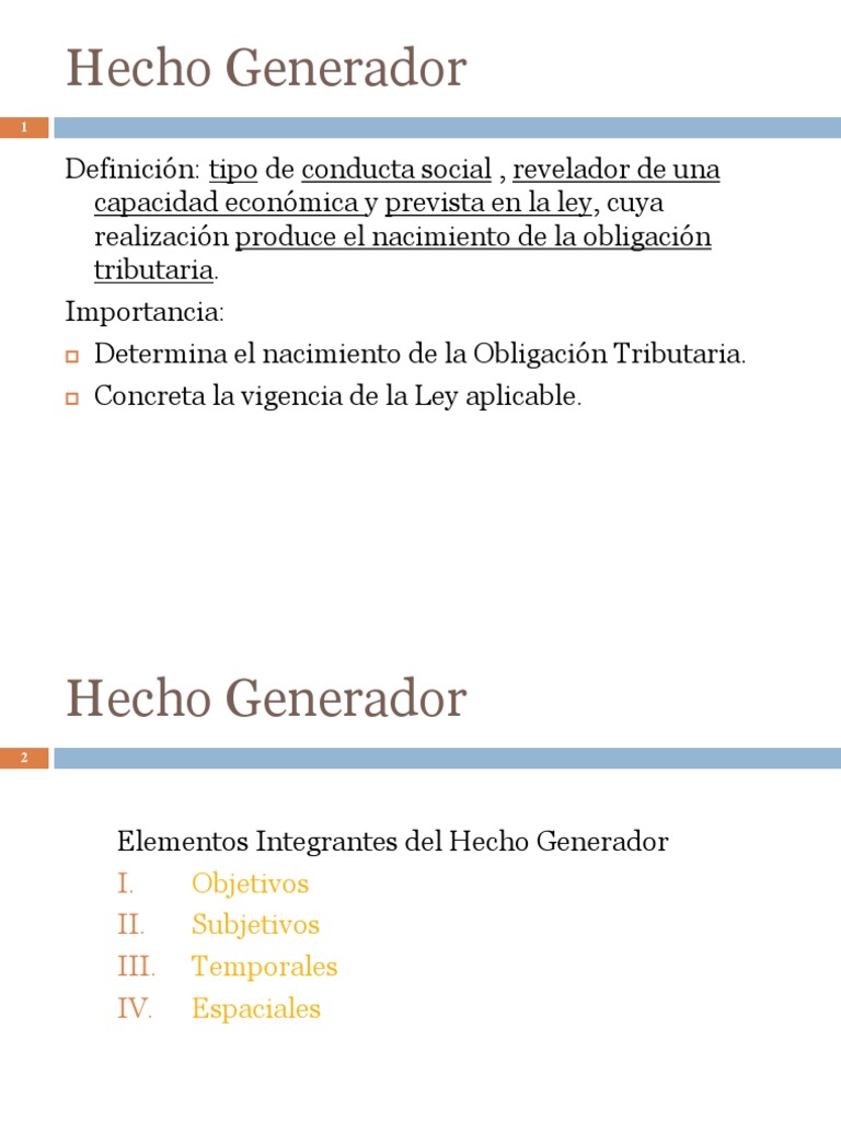 Hecho Generador