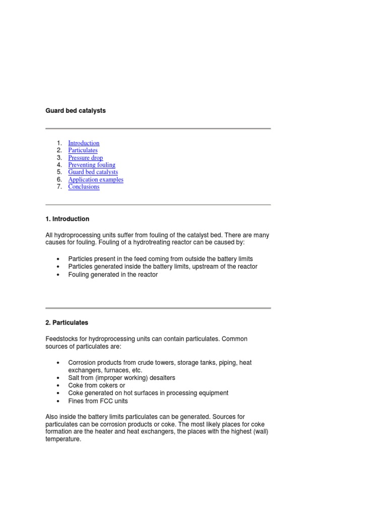 Guard Bed Catalysts | PDF | Catalysis | Iron