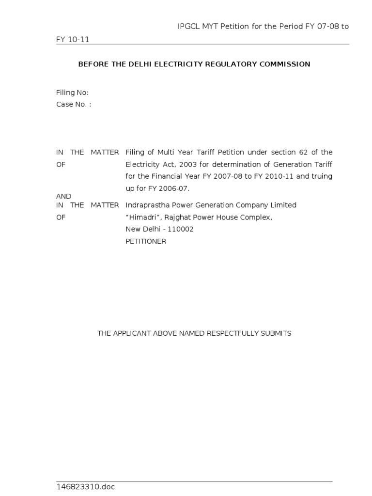 Myt 2007 11 Ipgcl | PDF | Power Station | Coal