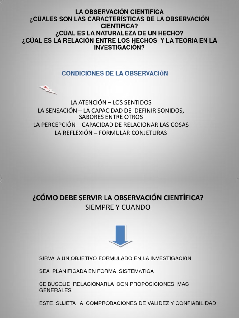 LA OBSERVACIÓN CIENTIFICA