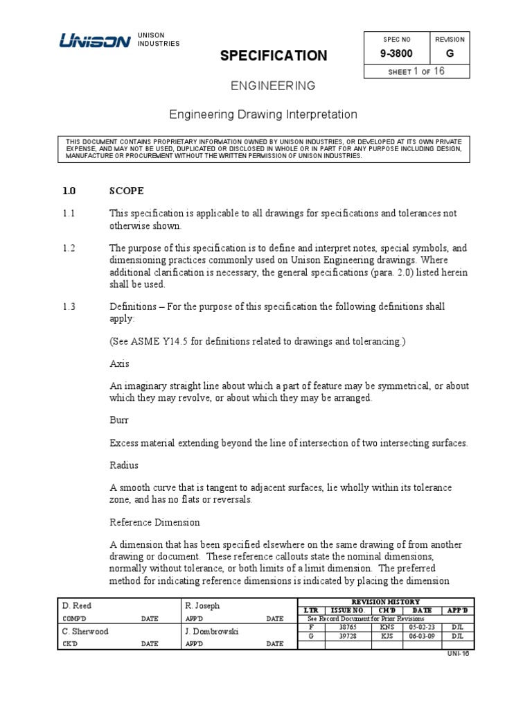 Engineering Drawing Interpretation | PDF | Specification (Technical Standard) | Engineering ...