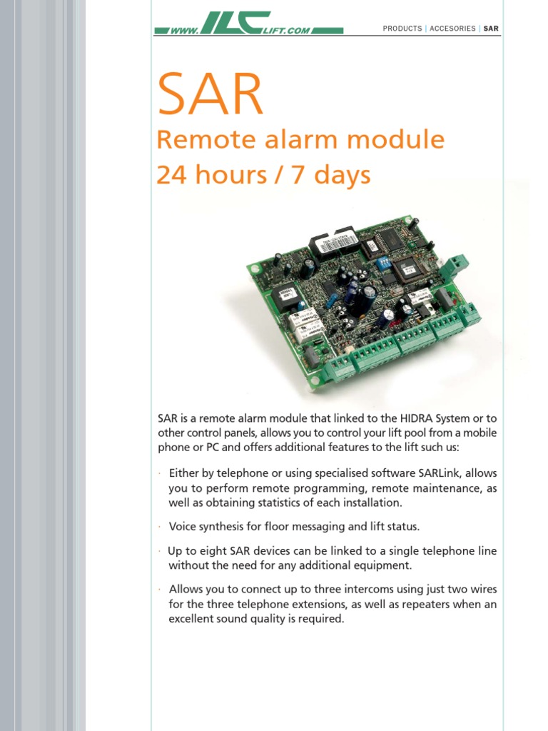 Remote Alarm Module 24 Hours / 7 Days: Products Accesories SAR | PDF ...