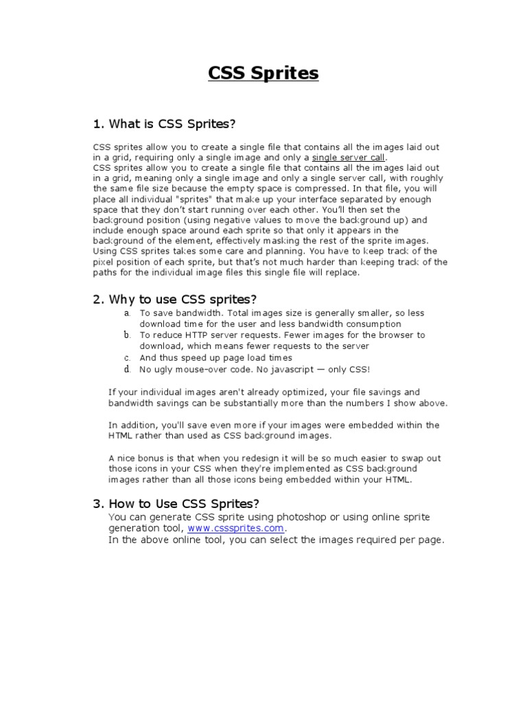CSS Sprites | Download Free PDF | Html | Cascading Style Sheets