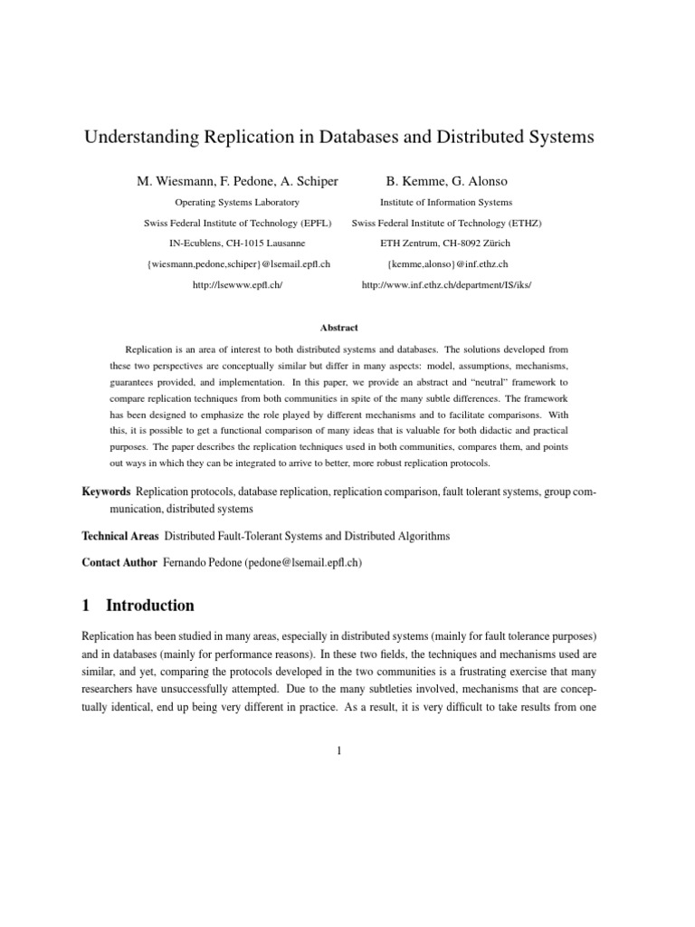 Understanding Replication | PDF | Replication (Computing) | Databases Understanding Replication | PDF | Replication (Computing) | Databases