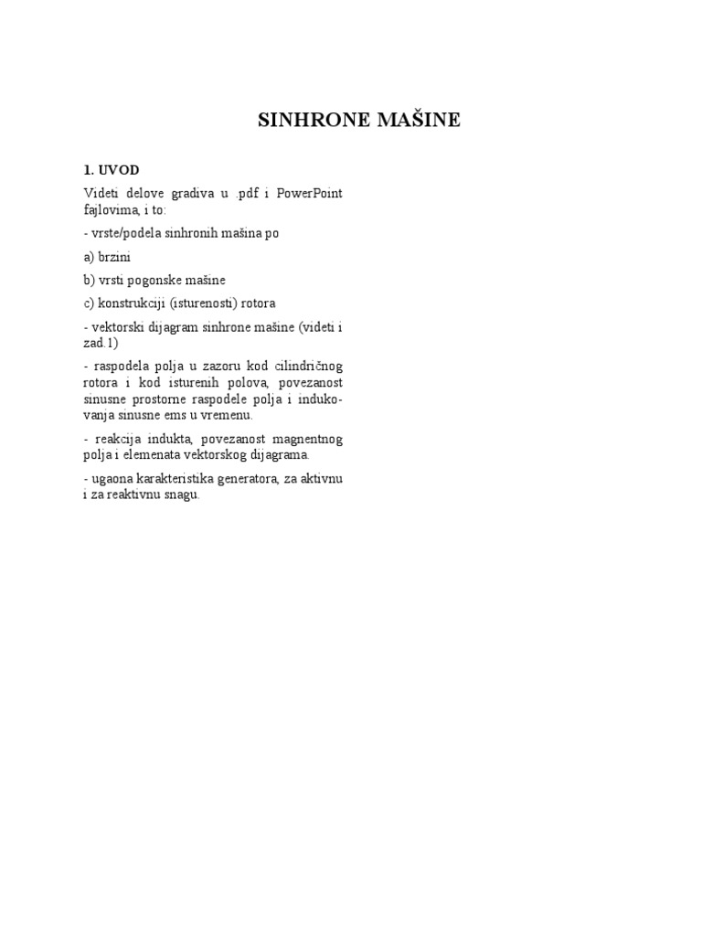 Sinhrone Mašine | PDF