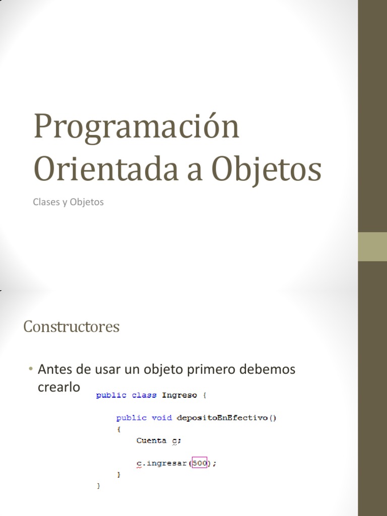 2.7 Constructores | PDF | Constructor (Programación Orientada a Objetos) | Programación