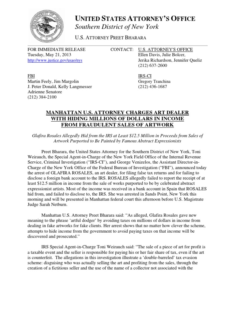 Glafira Rosales: FBI Investigation Report | PDF | Internal Revenue ...