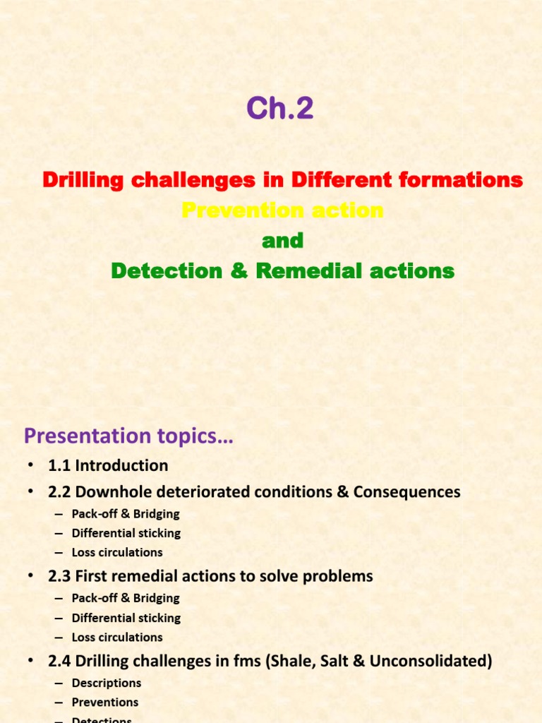 Drilling Problems Prevention and Remedial Action | PDF | Drilling Rig ...