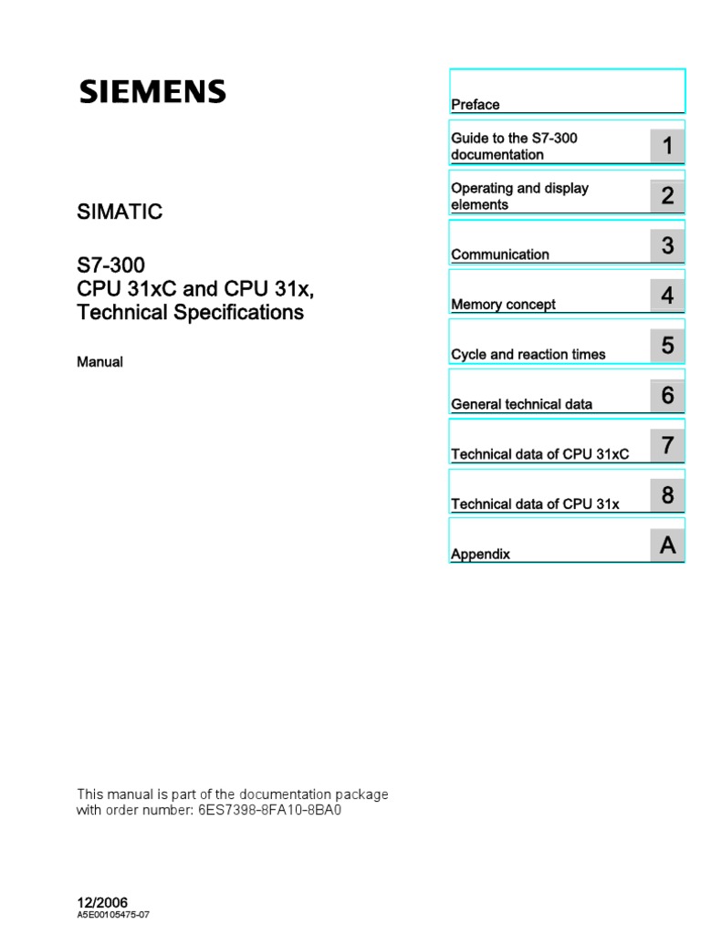 Simatic S7 300 Manual | PDF | Central Processing Unit | Computer Data Storage