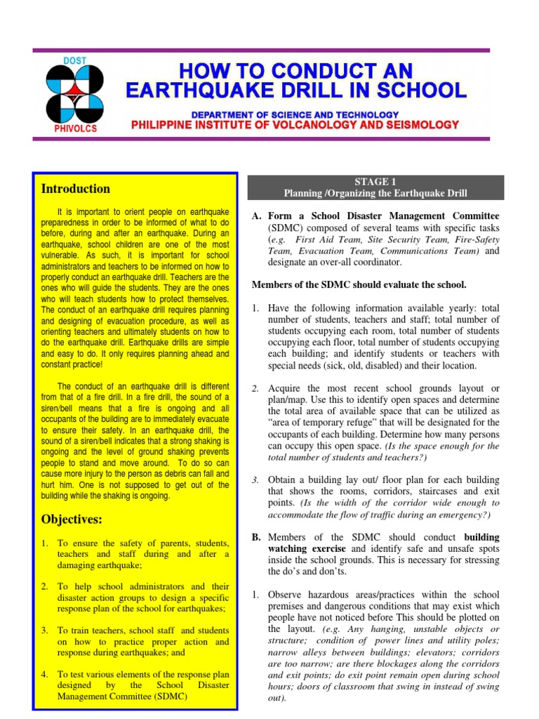 School Earthquake Drill | PDF | Business