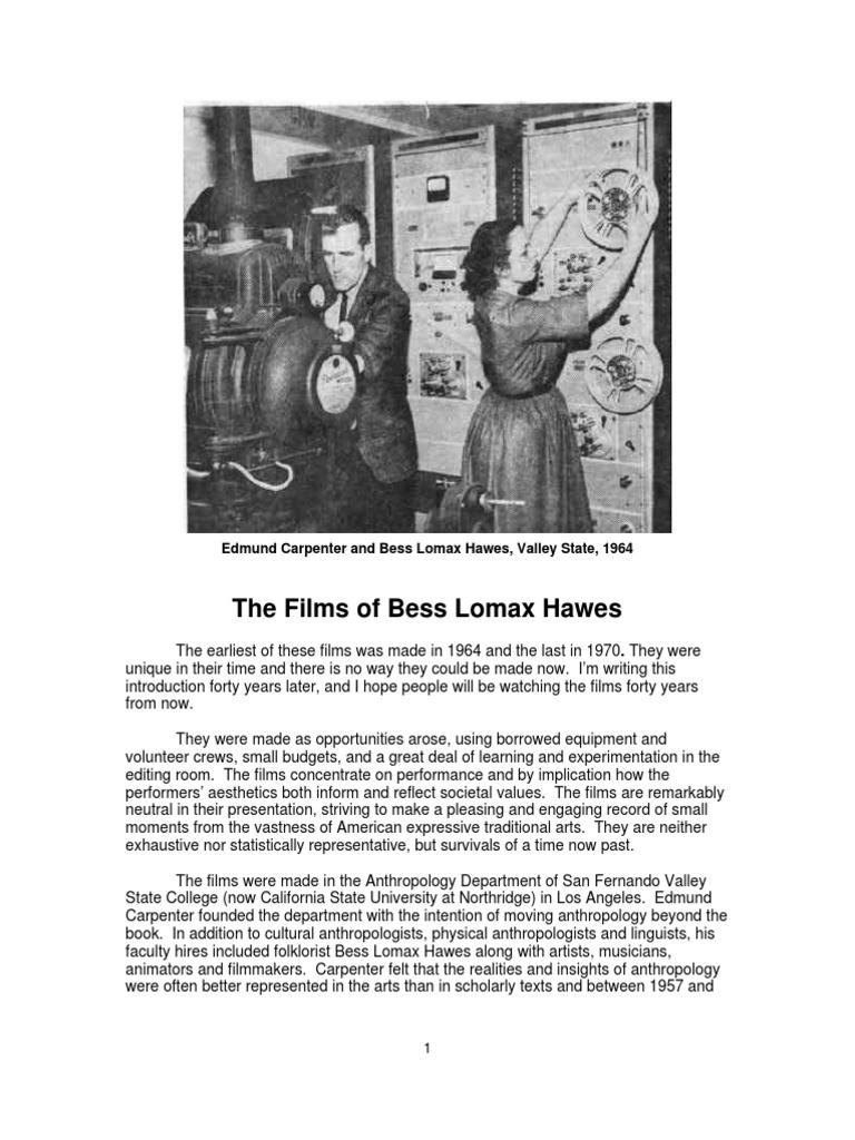 Bess Lomax | PDF | Entertainment (General)