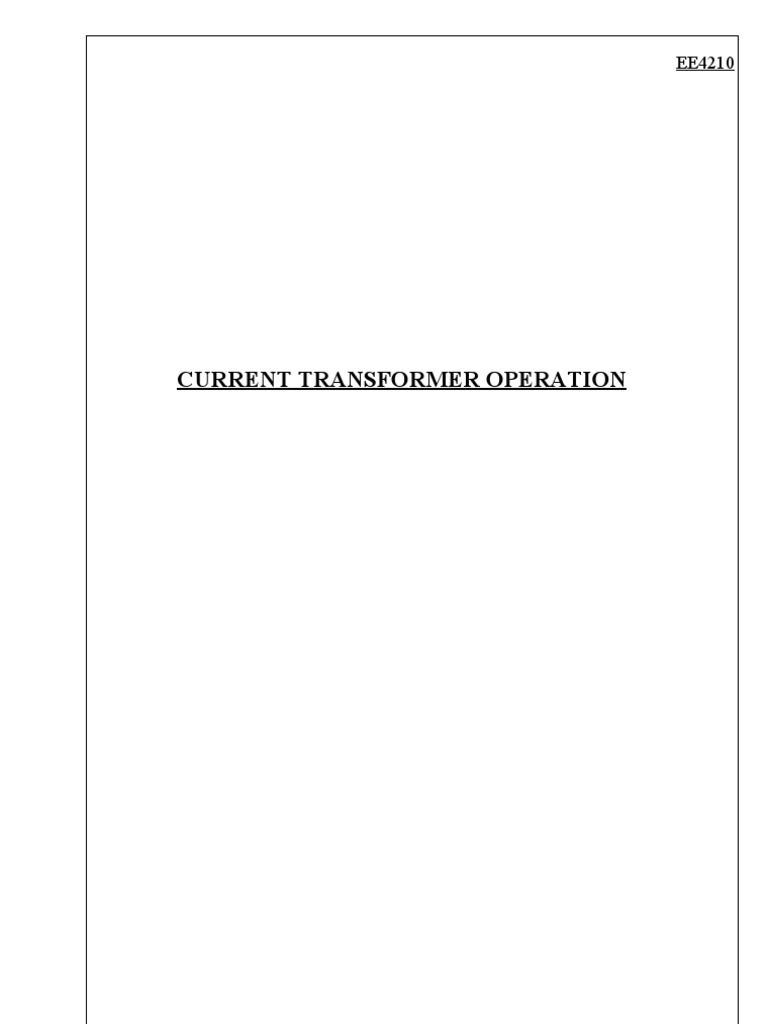 Current Transformer Operation | PDF | Transformer | Electromagnetism