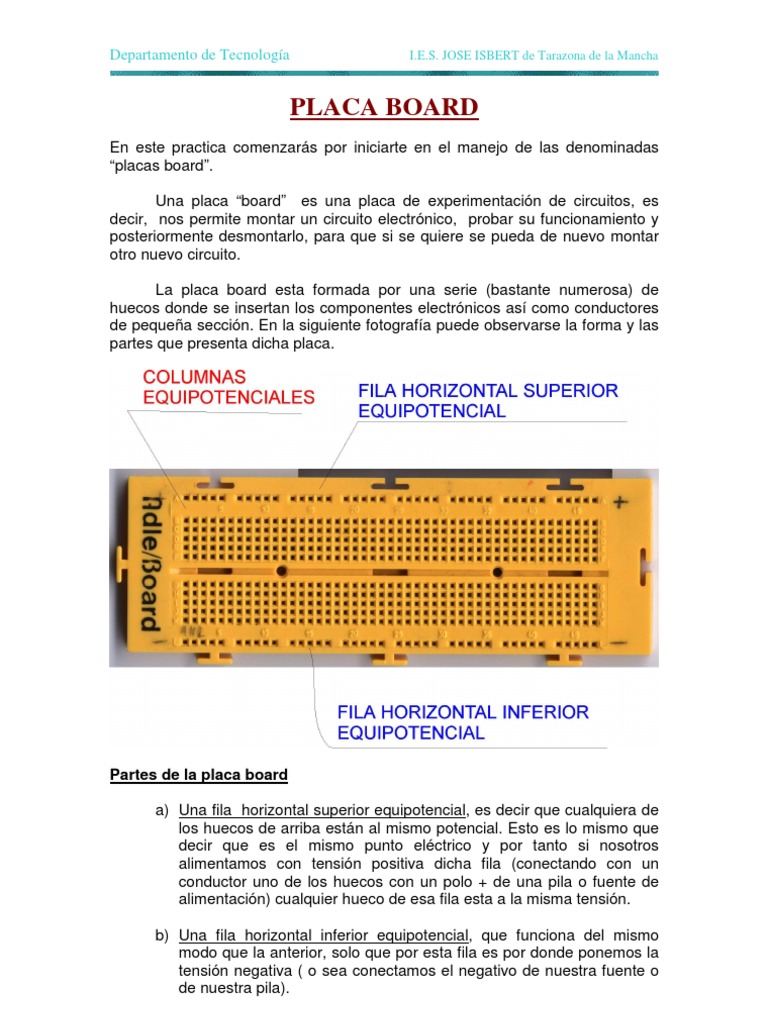 Guía de Uso de Placas Board en Electrónica | PDF | voltaje | Electrónica