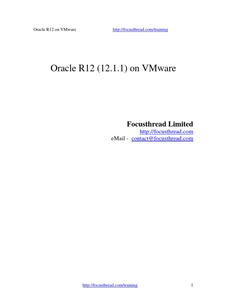 Oracle R12 On VMware Server V 1.6 | PDF | Oracle Database | V Mware