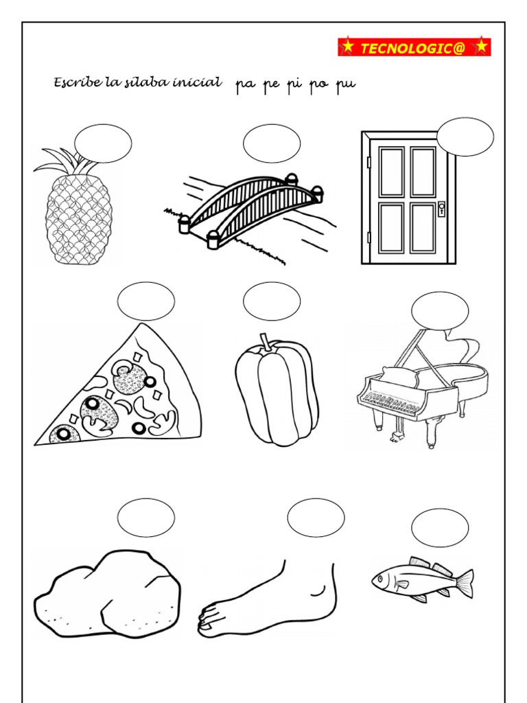 Escribe La Sílaba Inicial 1 | PDF