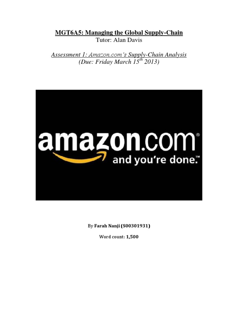 Amazon Supply Chain Analysis | PDF | Amazon.Com | Supply Chain