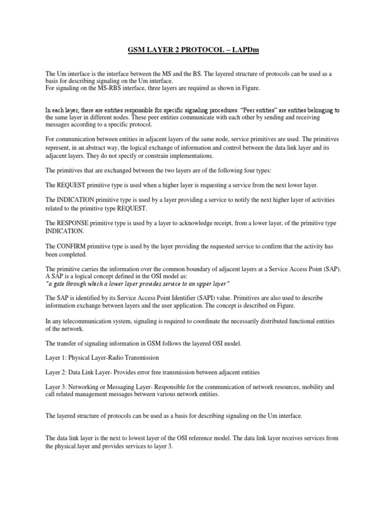 GSM Layer 2 | PDF | Osi Model | Computer Network
