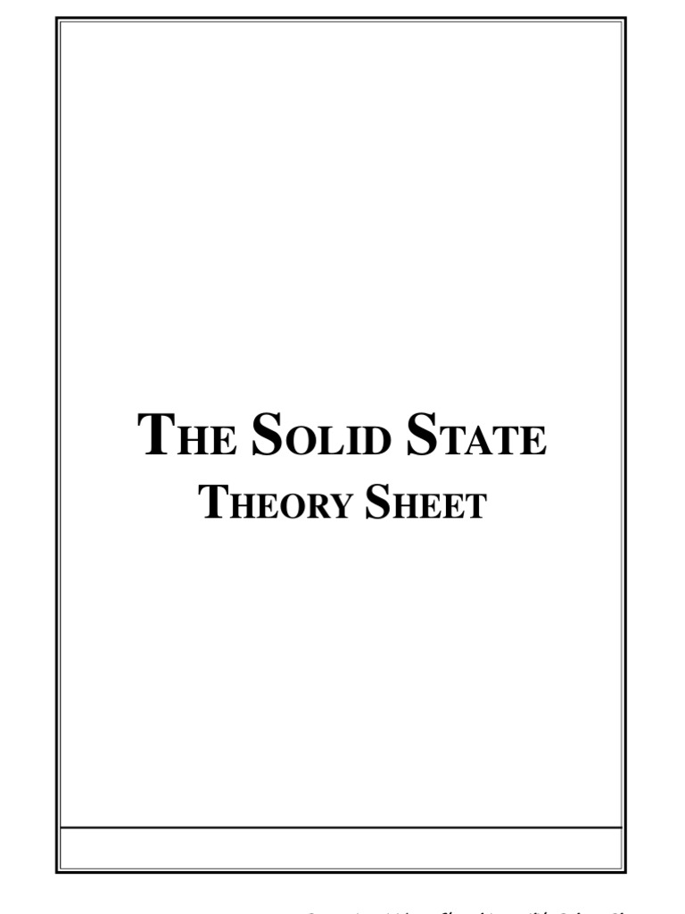 Solid State Pdf Crystal Structure Solid