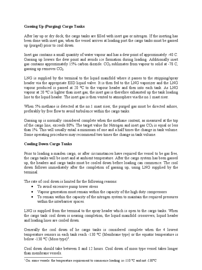 Purging Cargo Tanks with LNG Vapor | PDF | Liquefied Natural Gas ...