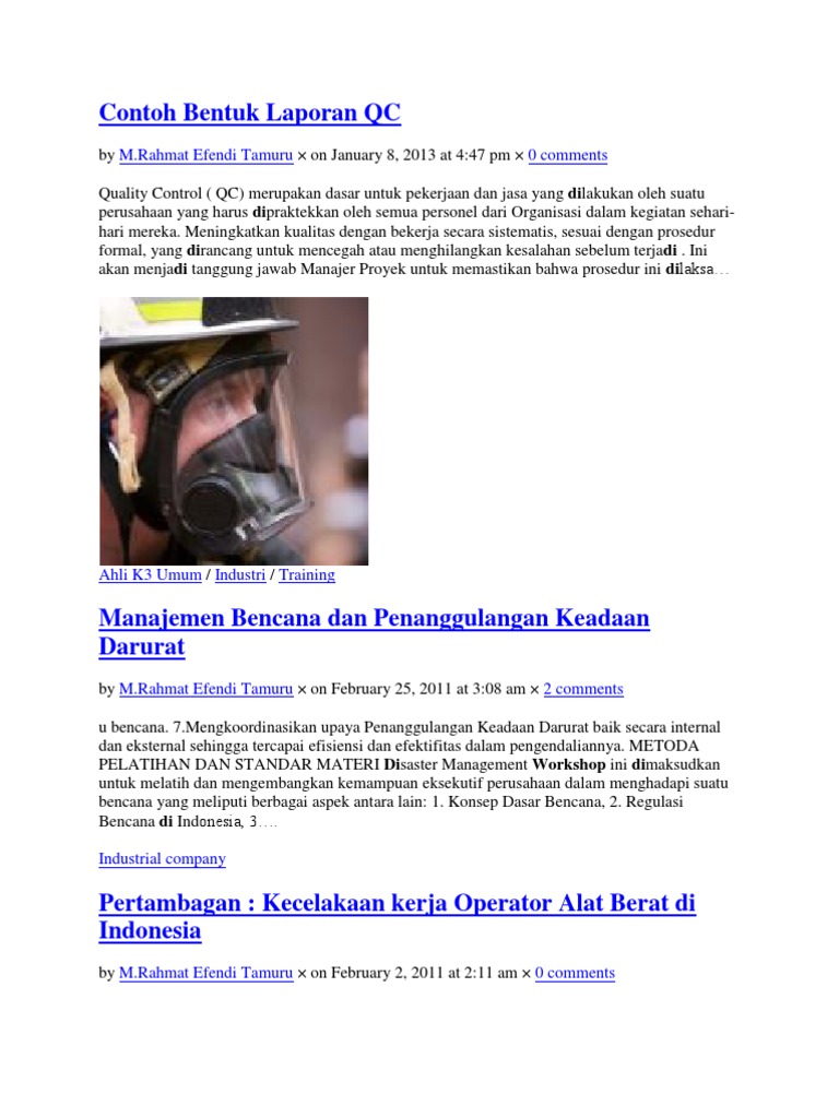 Contoh Bentuk Laporan QC | PDF