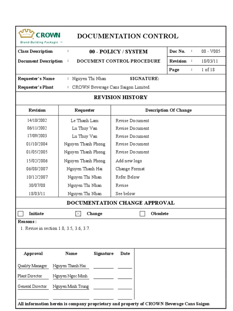Document Control Procedure Overview | PDF | Specification (Technical ...