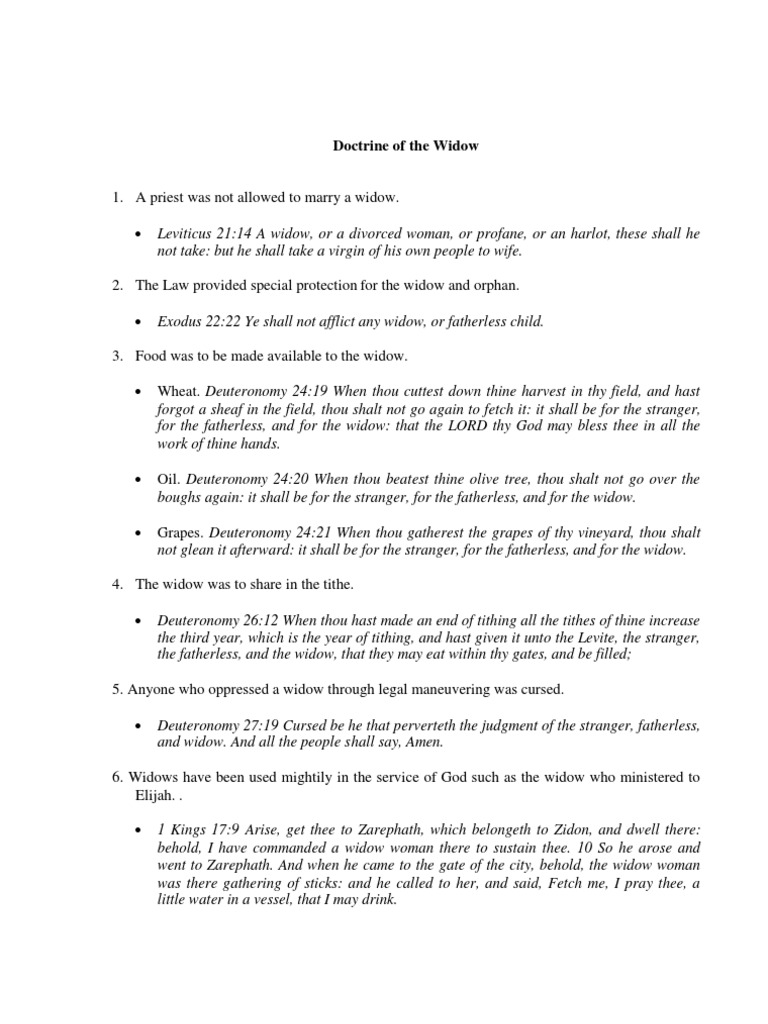 Doctrine of Widow | PDF | Last Judgment | Book Of Deuteronomy
