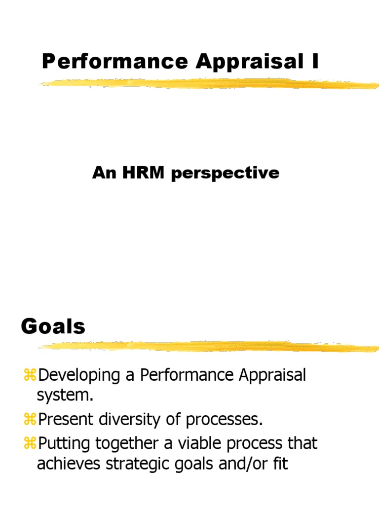 Performance Appraisal I: An HRM Perspective | PDF | Performance ...