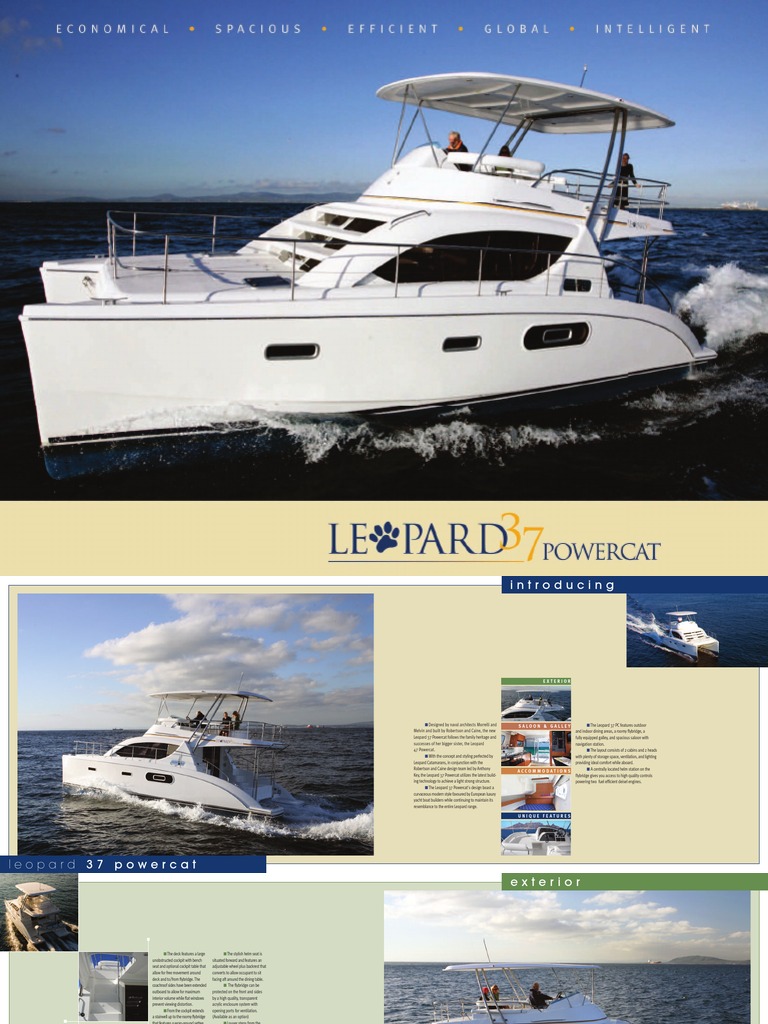 Leopard 37 Powercat Overview | PDF | Yacht | Hull (Watercraft)