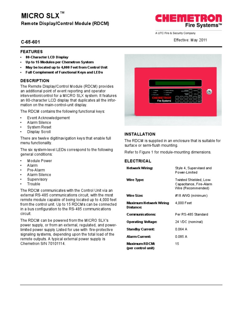 Micor SLX Remote Display Control Module | PDF | Power Supply ...