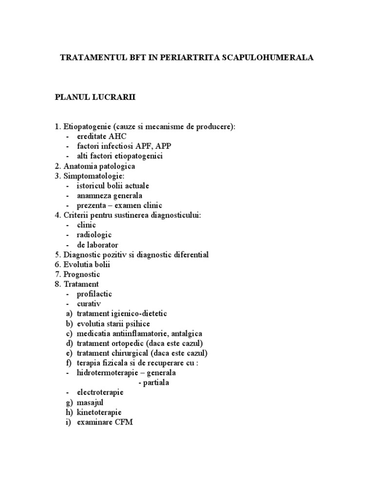 Periartrita Scapulo Humerala | PDF