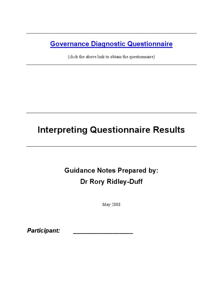 Governance Diagnostic Questionnaire Guide | PDF | Board Of Directors ...