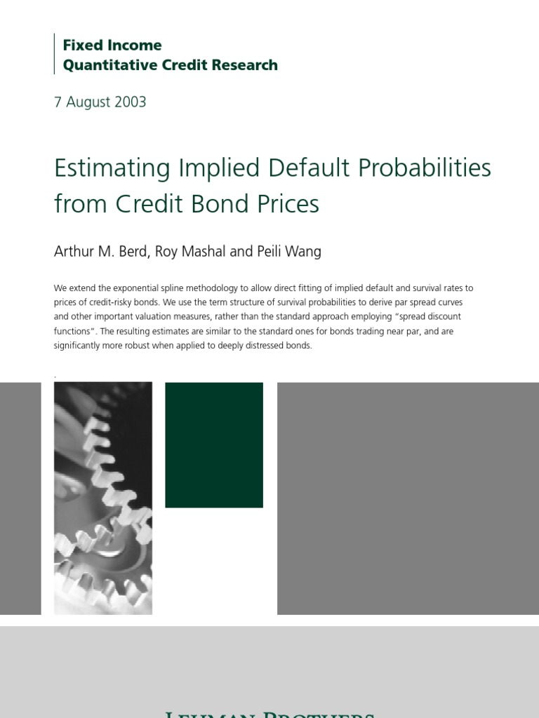(Lehman Brothers) Estimating Implied Default Probabilities From Credit ...