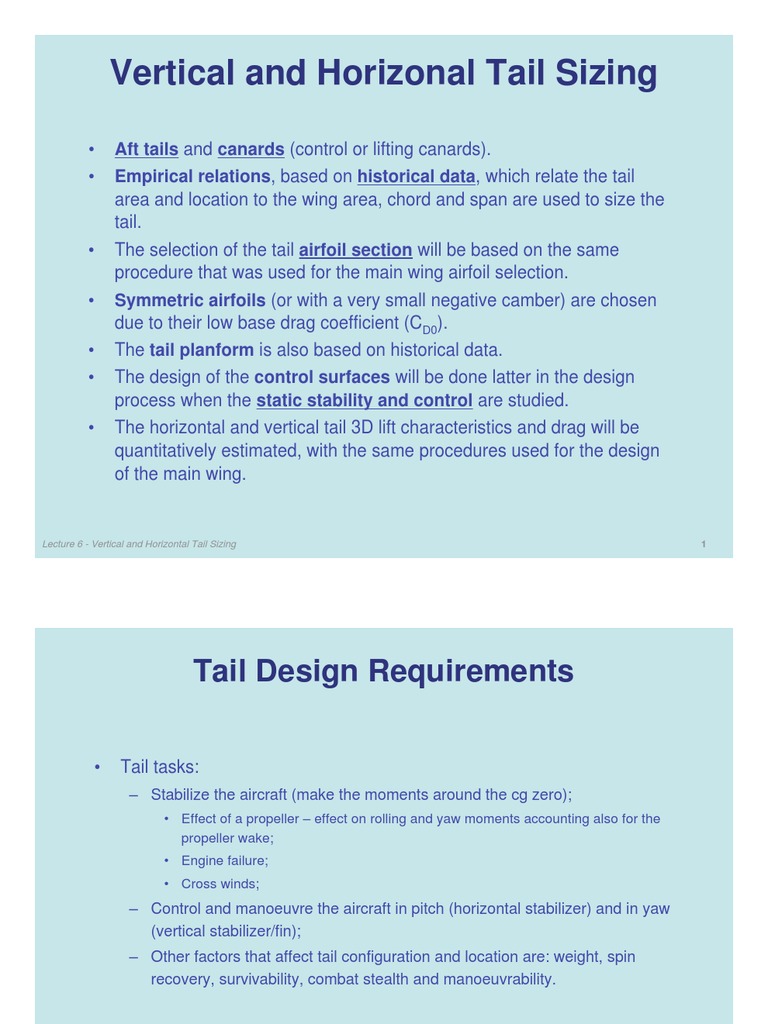 Tails Design PDF | PDF | Empennage | Flight Dynamics (Fixed Wing Aircraft)