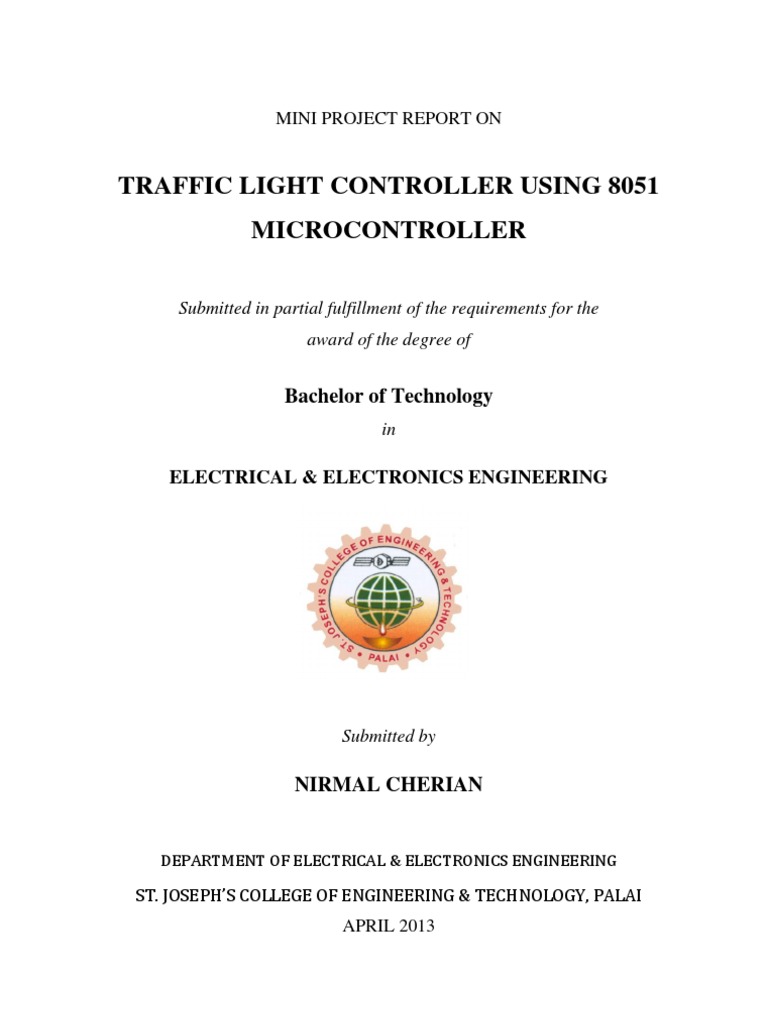 Traffic Light Controller Using 8051 Microcontroller: Mini Project Report On | PDF | Science ...