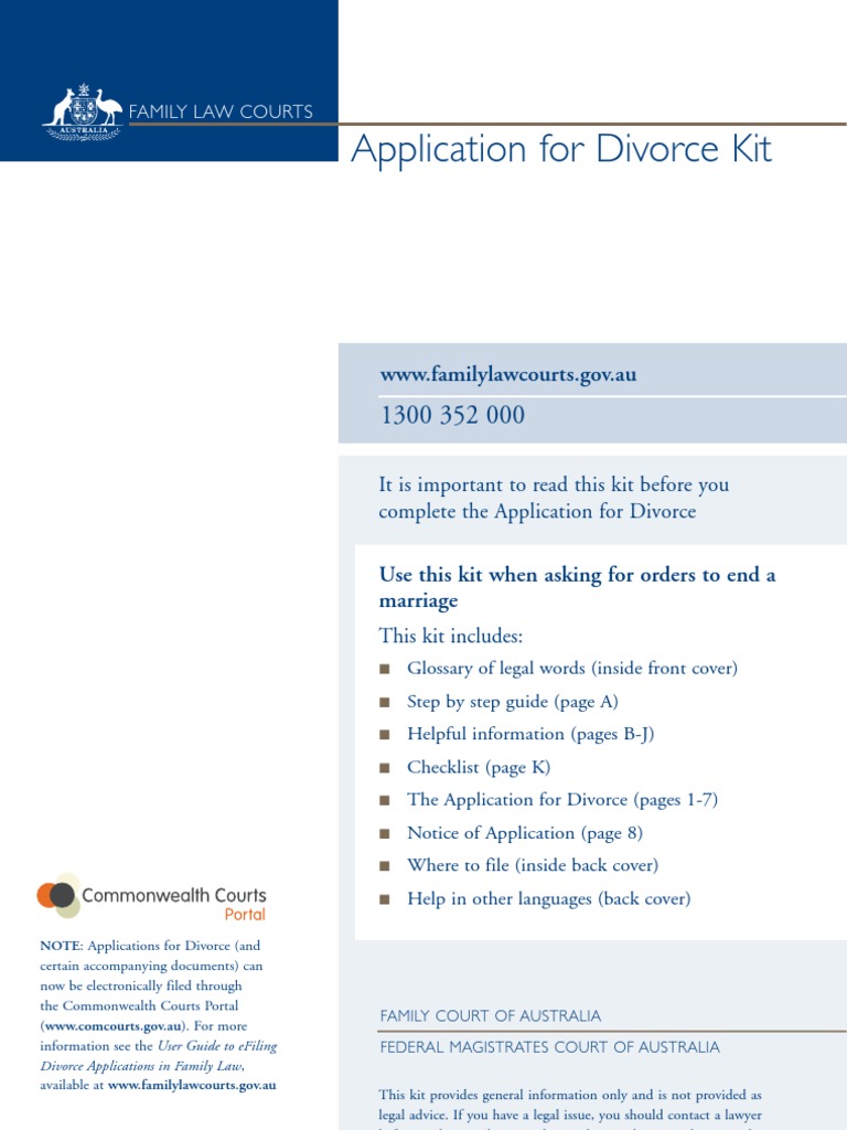 Divorce Kit 011110V1 | PDF | Divorce | Justice Of The Peace