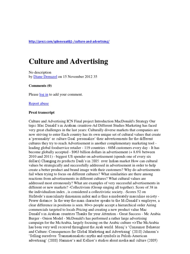 Culture and Advertisin1 | PDF | Masculinity | Advertising