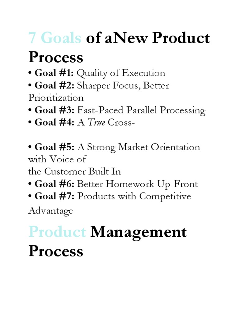 7 Key Goals for Product Management Success | PDF