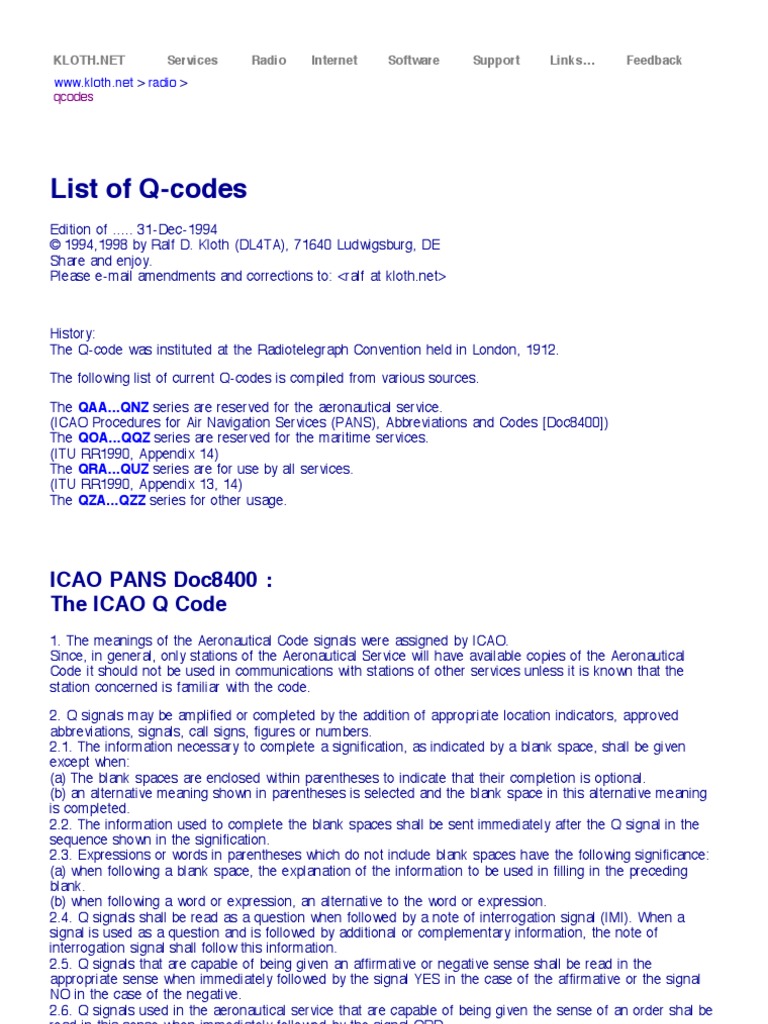 List of Q-Codes | PDF | Radio | Telecommunications Engineering