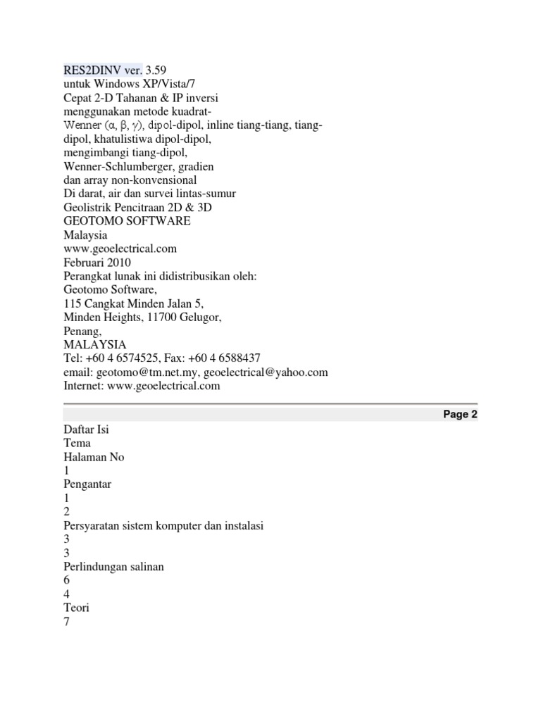 Res2dinv Ver | PDF | Metode & Bahan Ajar | Komputer