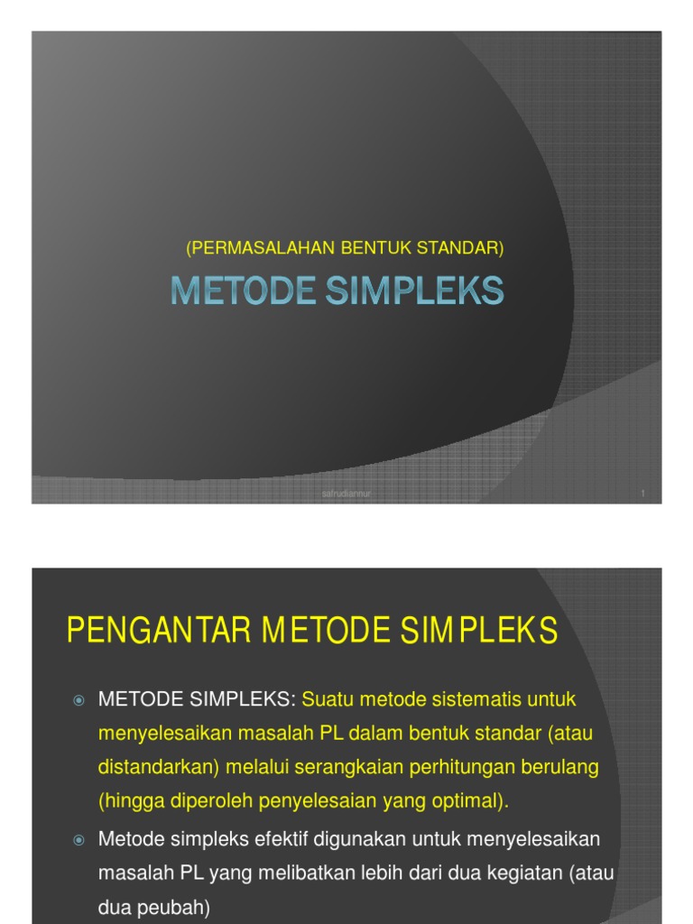 Metode Simpleks | PDF