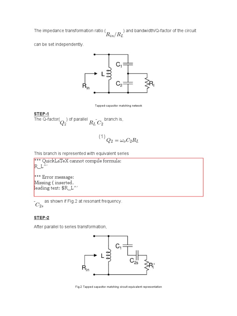 Tapped Capacitor Matching Guide | PDF