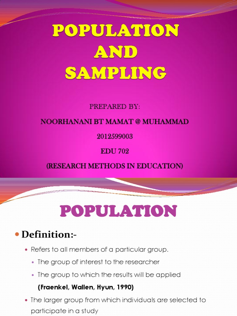Sampling and Population | PDF | Randomness | Sampling (Statistics)