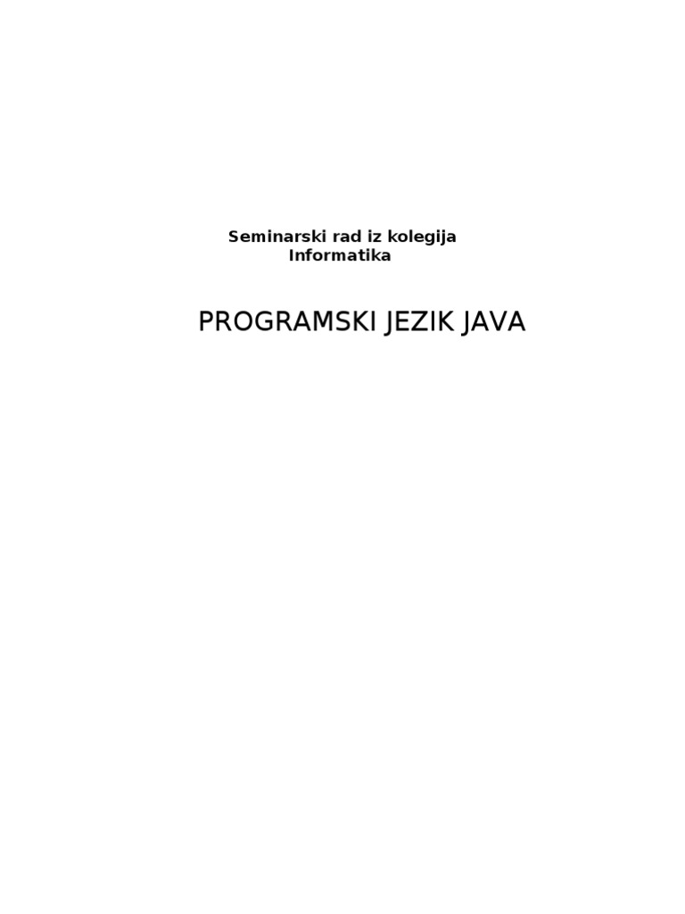 Programski Jezik Java | PDF