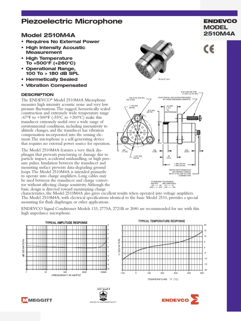 Datasheet 2510M4A | PDF | Microphone | Decibel