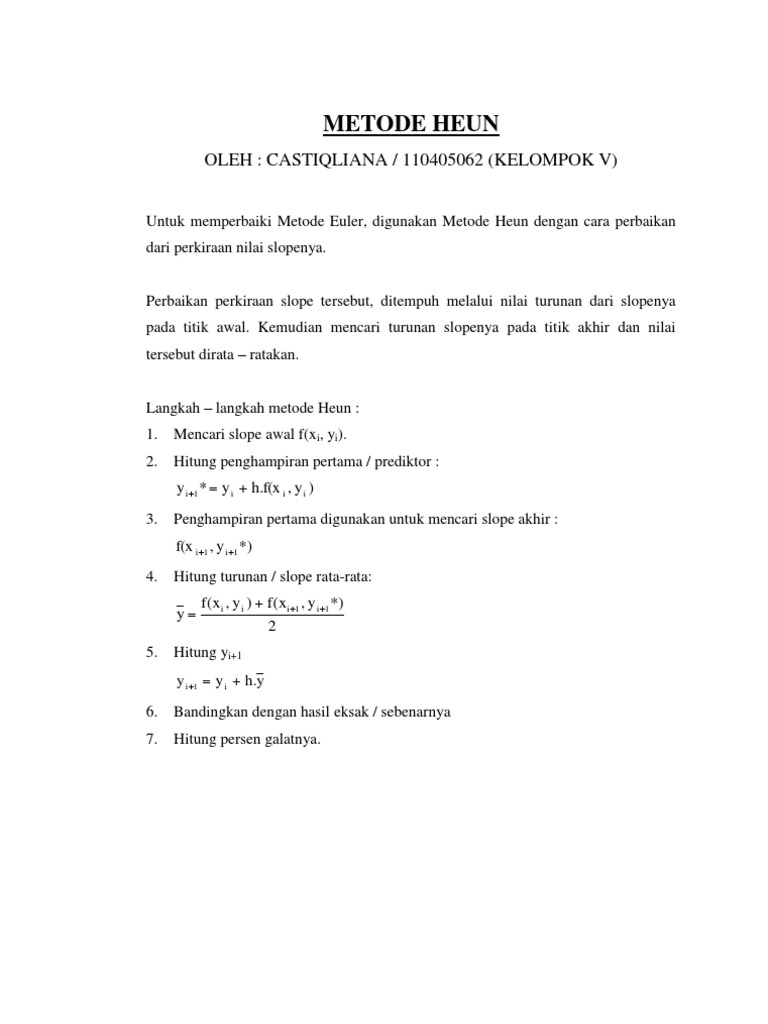 Metode Heun | PDF