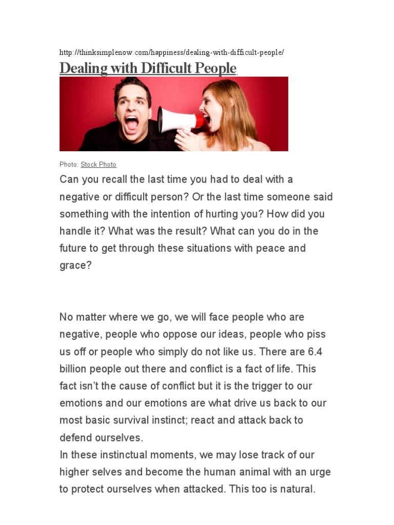Handling Difficult People | PDF | Anger | Id