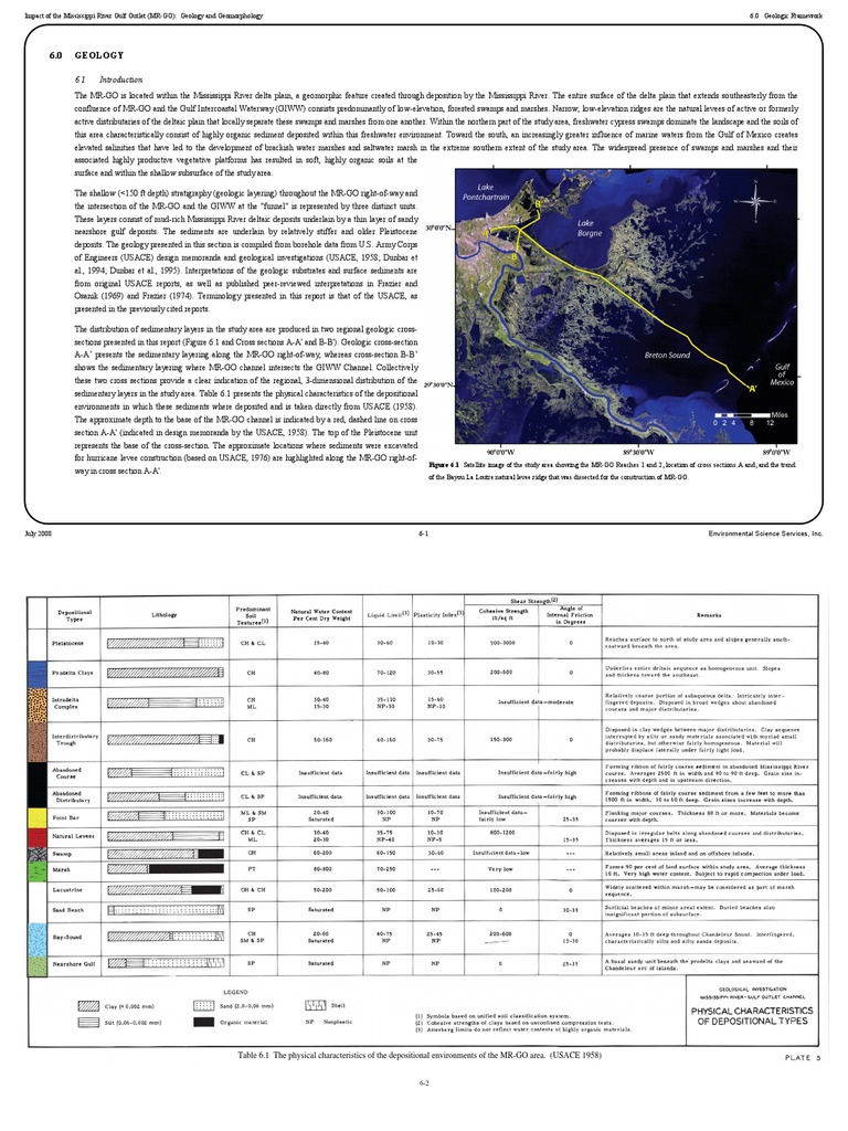 6.0 Geology: Impact of The Mississippi River Gulf Outlet (MR-GO ...